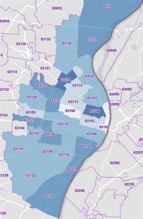 Map Of St Louis Area Zip Code Map