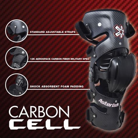 Asterisk Carbon Cell One Knee Brace Left For Outdoor Extreme Sports