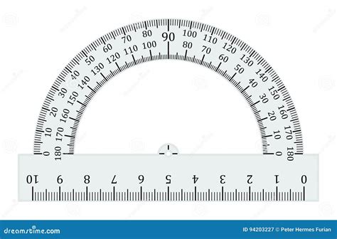 Half Circle Protractor Degrees Stock Vector Illustration Of Geometry