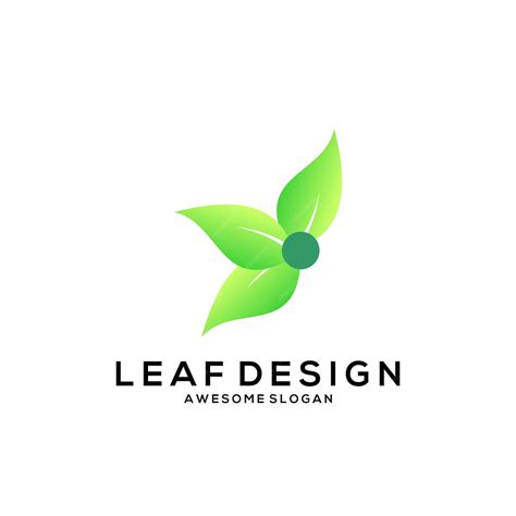 Free Vector Leaf Logo Minimalist Gradient Style Design
