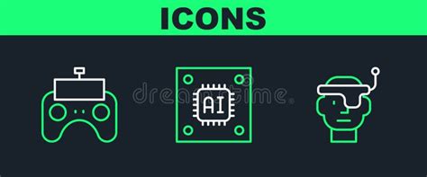 Set Line Smart Glasses Remote Control And Processor With Microcircuits