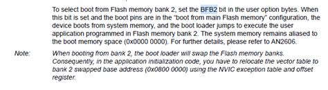 stm32f427 flash memory bank swapping stmicroelectronics community