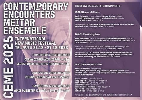 Ceme Festival Full Program — Meitar Ensemble