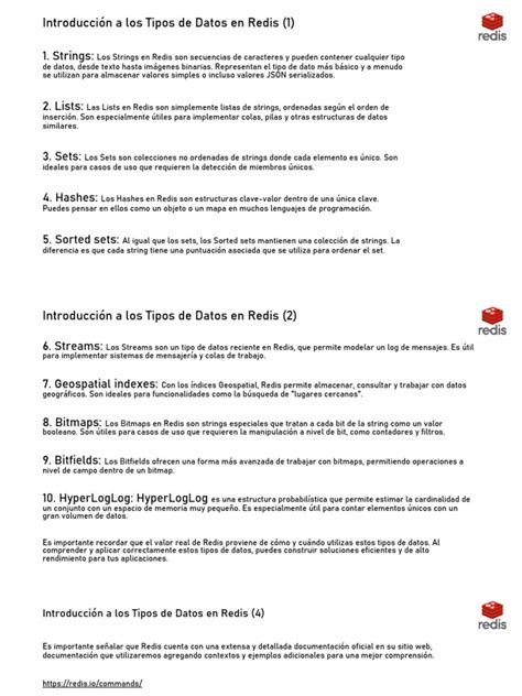12 Tipos De Datos Con Redis Pdf Caché Computación Tipo De Datos