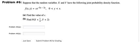 Solved Problem Suppose That The Random Variables X And Y Chegg