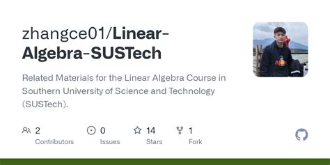 Github Zhangce Linear Algebra Sustech Related Materials For The Linear Algebra Course In