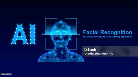 Artificial Intelligence Ai Facial Recognition Scanning Concepts 3d Head In Glowing Polygon Grid