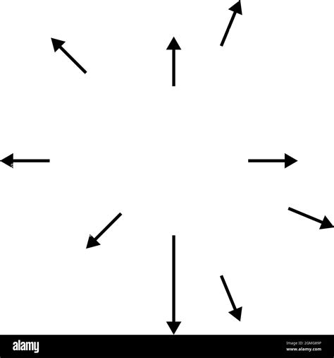 Arrows Pointing Outwards Radial Radiating Arrows Stock Vector