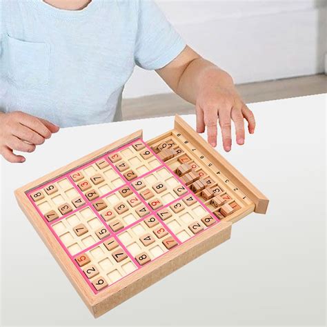 Wooden Sudoku Board Game Playset Montessori Puzzles Lightweight Sudoku