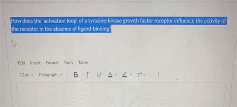 Solved How Does The Activation Loop Of A Tyrosine Kinase