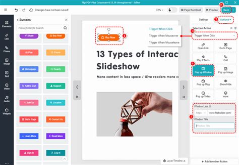 How To Create Icon Buttons With Click And Hover Effects Flipbuilder