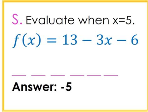 Evaluating Linear Functions In Function Notation Scavenger Hunt