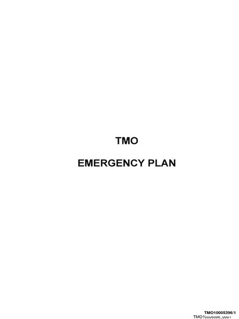 Tmo10005396 Tmo Document Entitled Emergency Plan Framework For