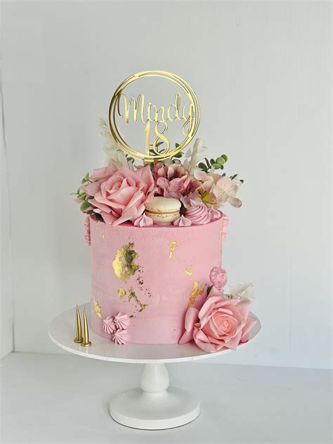 Pink 18th Birthday Cakes Pretty In Pink And Gold 💕 Custom 18th