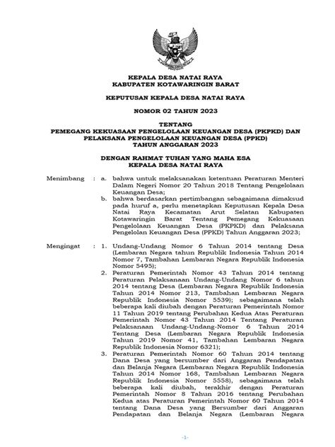 Sk 02 Pkpkd Dan Ppkd Ta 2023 Pdf