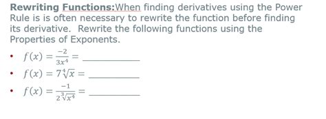 Solved Rewriting Functionswhen Finding Derivatives Using