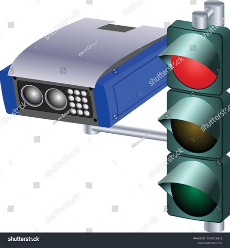 Red Light Violation Control Camera Stock Vector Royalty Free