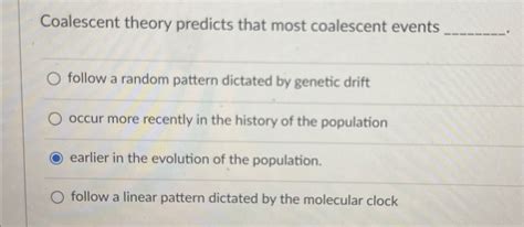 Solved Coalescent Theory Predicts That Most Coalescent