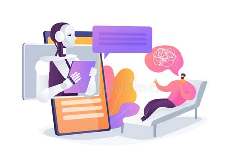 Ai Mental Health Chatbot Abstract Concept Vector Illustration Stock Vector Illustration Of