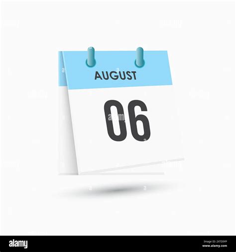 August 6 Calendar And Time Planner Daily Calendar Icon Reminder