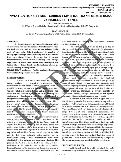 current limiting transformer pdf transformer inductance