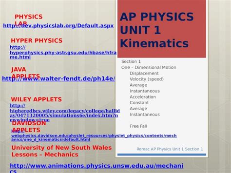 PPTX AP PHYSICS UNIT Kinematics DOKUMEN TIPS