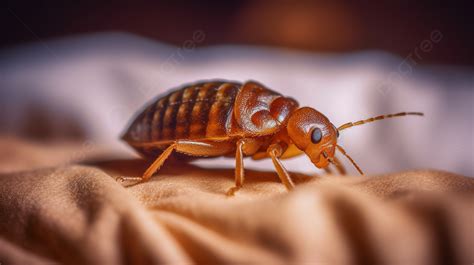 An Image Of A Bed Bug Laying On A Bedsheet Background Bed Bug Casing Picture Background Image