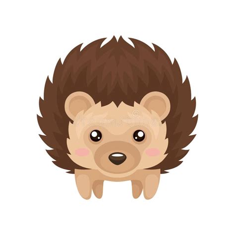 Söt Vektorillustration Av En Igelkott I Sex Poser Tecknad Stil Vektor Illustrationer