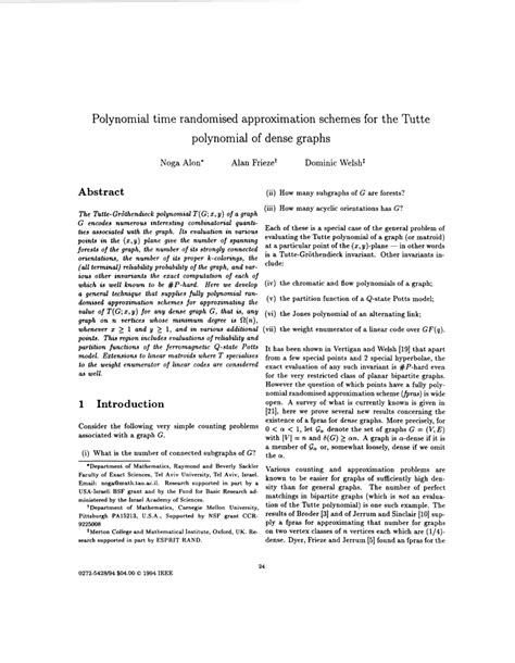 pdf polynomial time randomised approximation schemes for the tutte