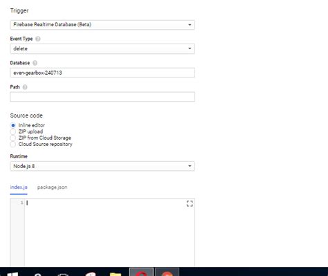 firebase cloud functions firebas realtime database index js stack