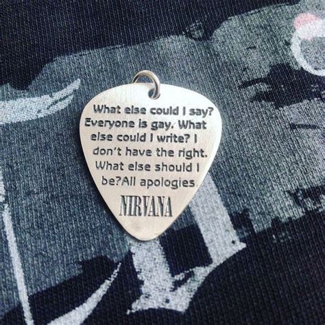 Nirvana Grunge Guitar Pick With Quote