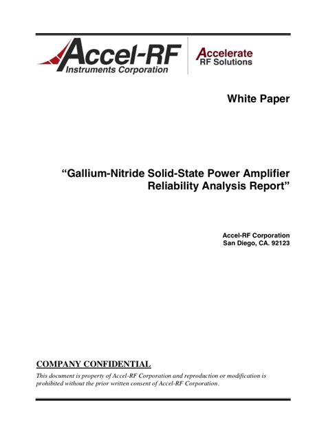 White Papers Accel Rf Reliability Testing For Compound Semiconductors