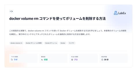 Docker Volume Rm コマンドを使ってボリュームを削除する方法 Labex