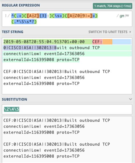 Regex For Formating Rsyslog Logs To Work With Arcsight Template Stack