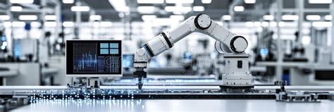 Robotic Assembly Line With Advanced Automation Tech Stock Illustration Illustration Of