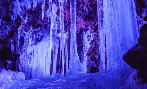 This Japanese Lava Cave Hides 10 Foot Ice Pillars Beneath Mount Fuji
