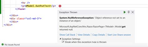 C Microsoftaspnetcoremvcrazorrazorpage Modelget Returned Null