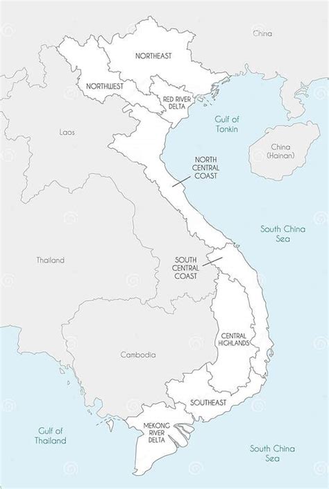 Vector Map Of Vietnam With Regions And Administrative Divisions And