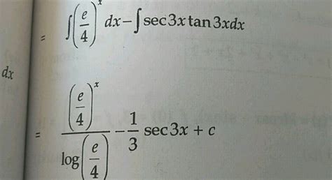 Int Left Frac E 4 Right X D X Int Sec 3 X Tan 3 X