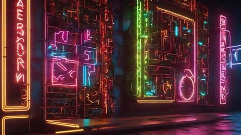 Premium Photo Neon Coding Signs Panoramic