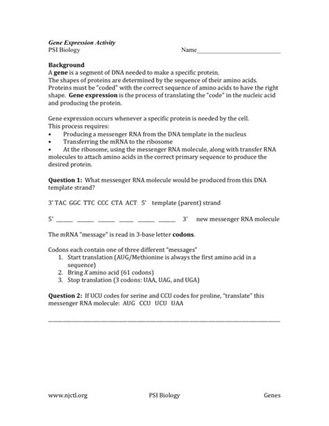 Gene Expression Activity Mrna Translation And Mutations
