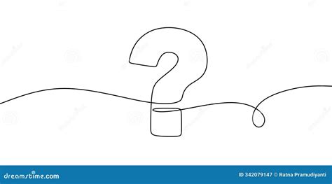 Continuous Line Drawing Of A Question Mark Minimalist Design Vector
