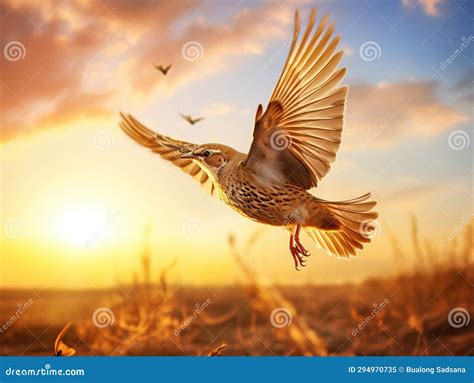 Sky Lark Alauda Arvensis Made With Generative Ai Illustration Stock Illustration