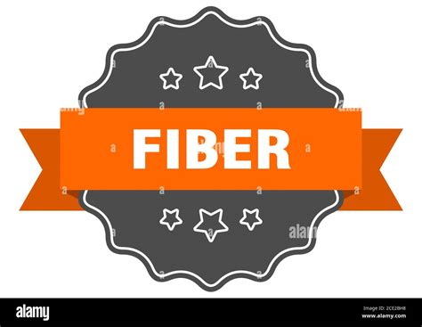 Fiber Label Fiber Isolated Seal Retro Sticker Sign Stock Vector Image
