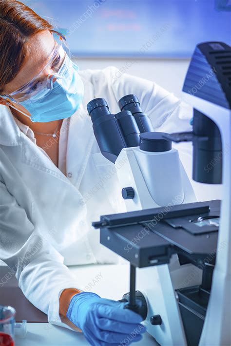 Scientist Using Microscope Stock Image F024 7478 Science Photo Library