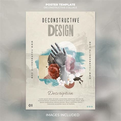 Deconstructivism Vintage Collage Poster Design Premium Psd