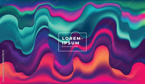 Colorful Abstract Wavy Liquid Background Template Copy Space Fluid Radient Mesh Colour Backdrop