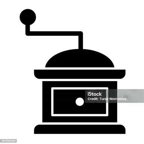 커피 그라인더 솔리드 아이콘입니다 에스프레소 음료 기호를 만들기 위한 분쇄 및 밀링 기계 흰색 배경에 글리프 스타일 픽토그램