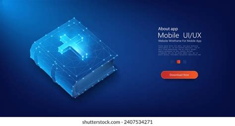 Digital Knowledge Evolution Futuristic Concept Ebook Stock Vector