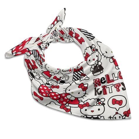 Hello Kitty058 Square Satin Head Scarf Hair Scarves Silk Like Bandana